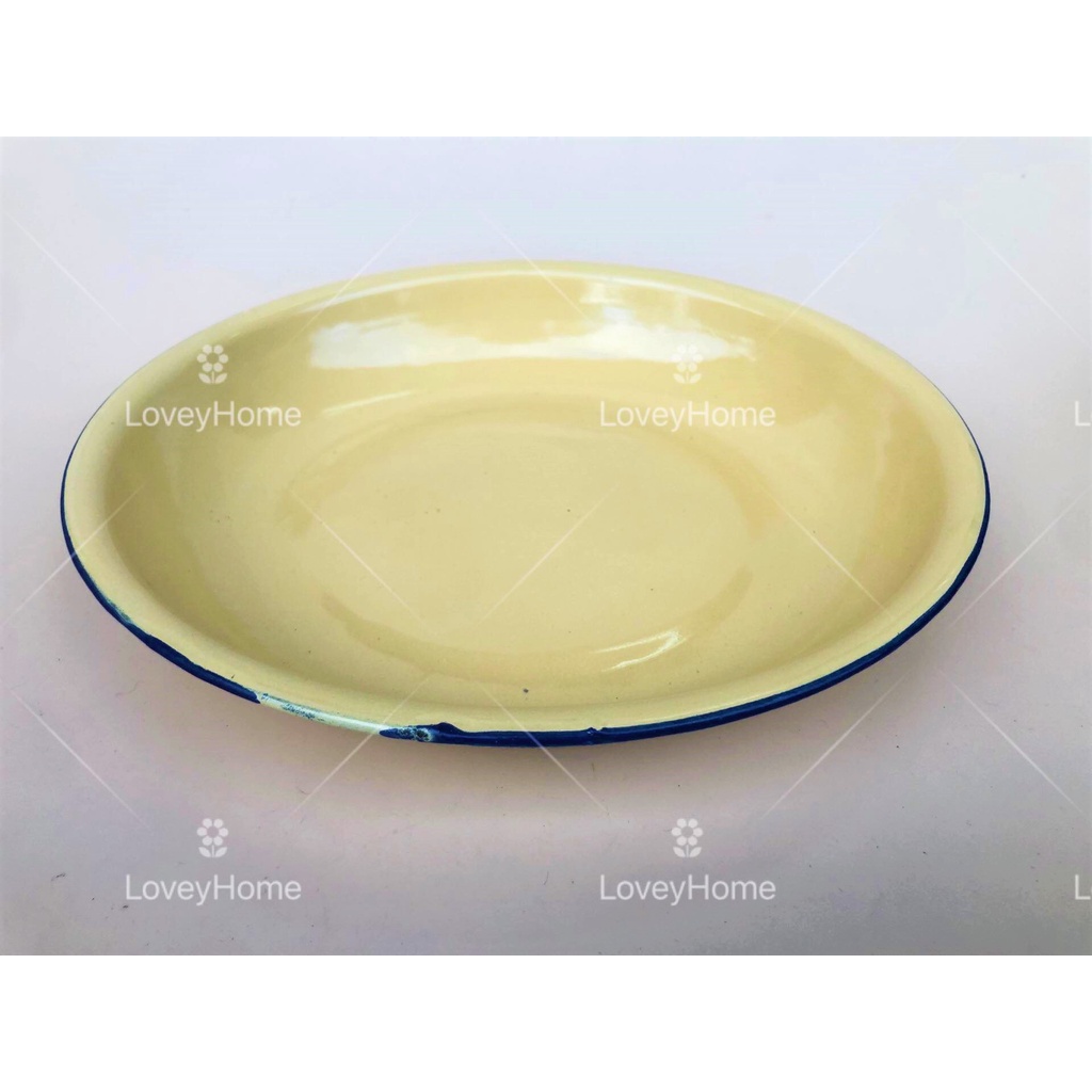 Enamel Rice Plate Vintage Yellow Traditional Pinggan Ayan Koleh Ayan ...