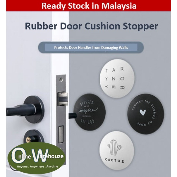 Rubber Door Handle Stopper Wall Protector Silent Guard 3M Pelindung ...
