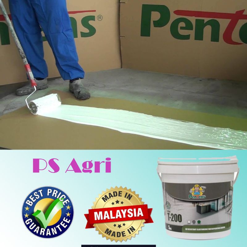 5kg Pentens T- 200 / UV Resistant Elastomeric Waterproofing Coating 防水膏 ...