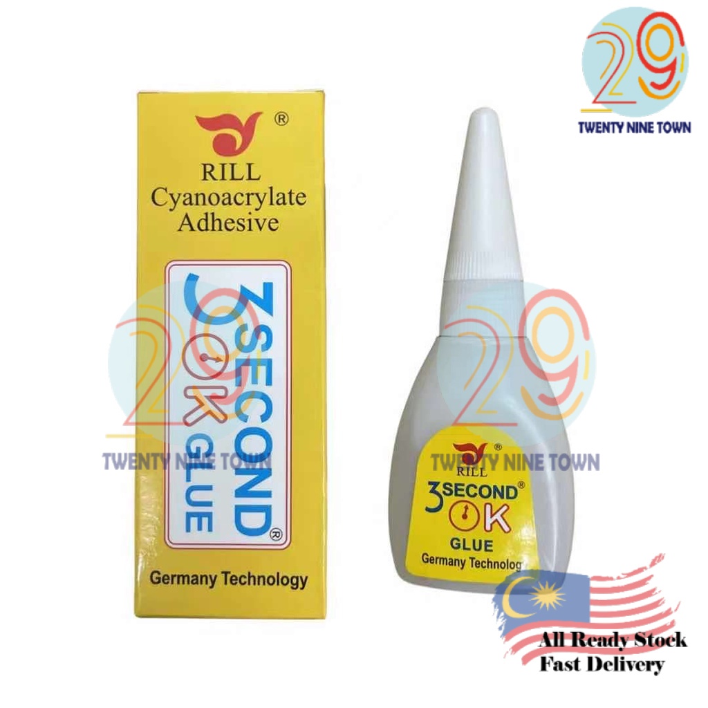 Original Rill Super Power 3 second OK Glue Gam 3 Saat Super Glue 三秒胶水 ...