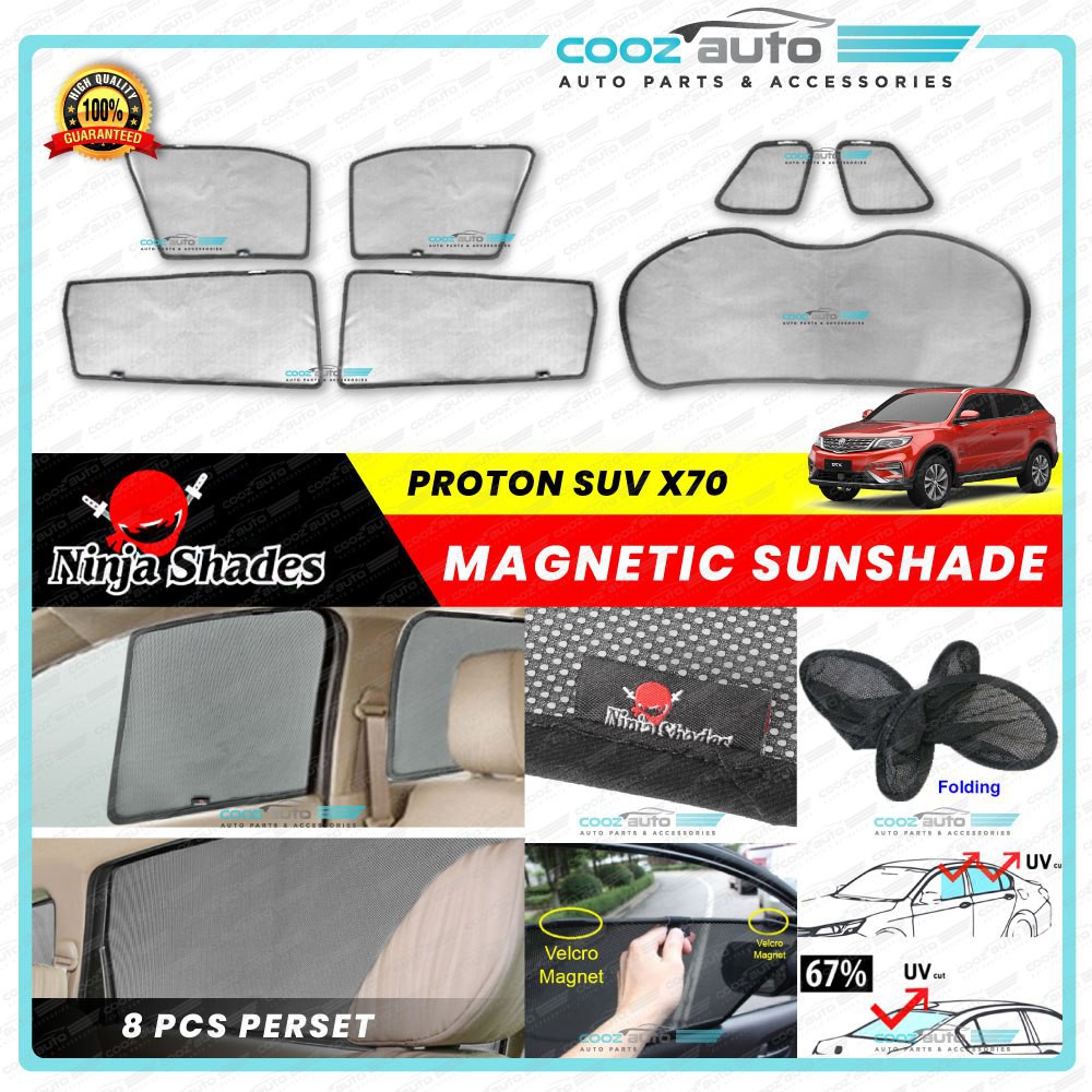 Proton SUV X70 Magnetic Ninja Sun Shade Sunshade (7pcs/set) | Shopee ...