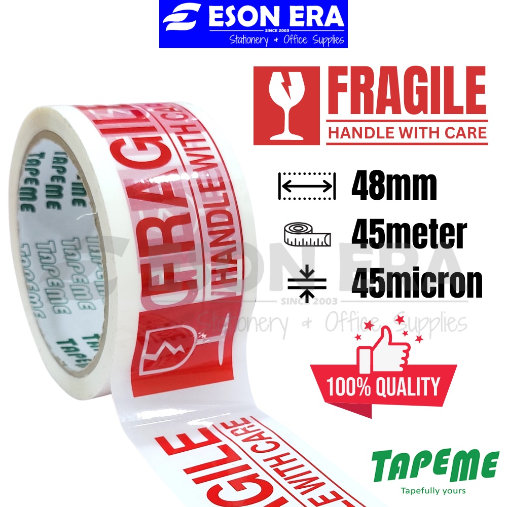 Fragile Opp Tape 48mm 50meter 50micron Handle with Care / Packaging ...