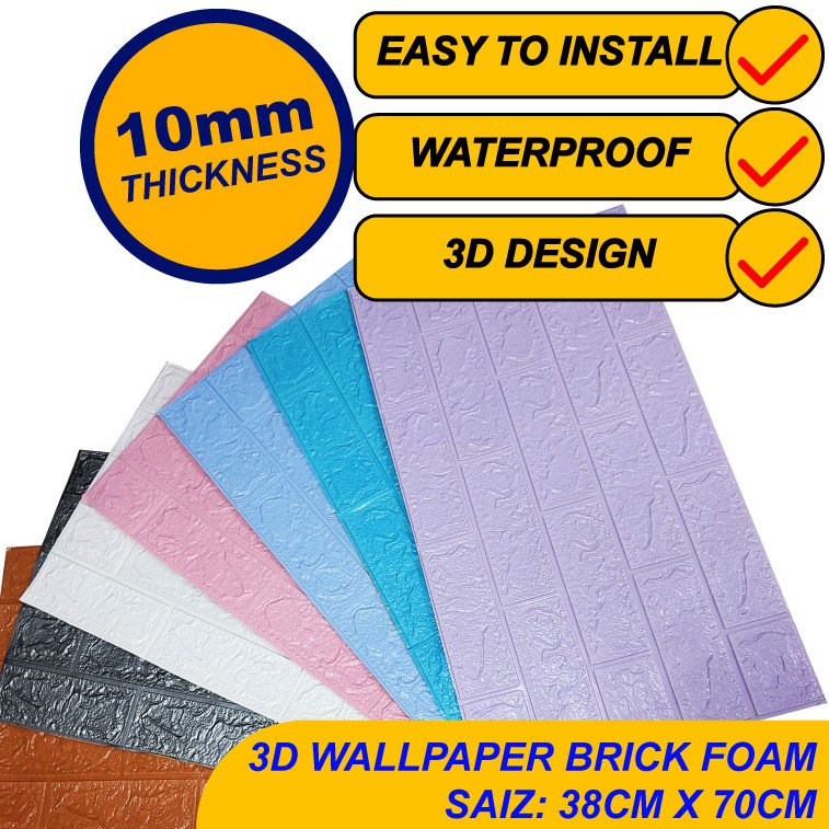 70x38.5cmHigh Quality PE Foam / 3D Wall Emboss Sticker / Waterproof ...