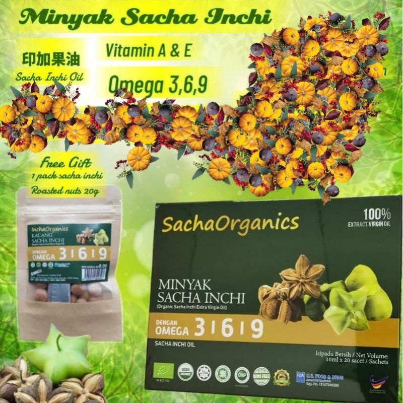 sachaorganic 10ml x 20sachet free roasted sacha inchi nut 20g | Shopee ...