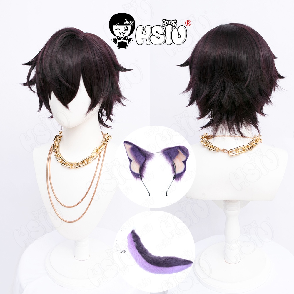 Shoto Cosplay Wig VTuber Cosplay Wig HSIU special dark purple short ...
