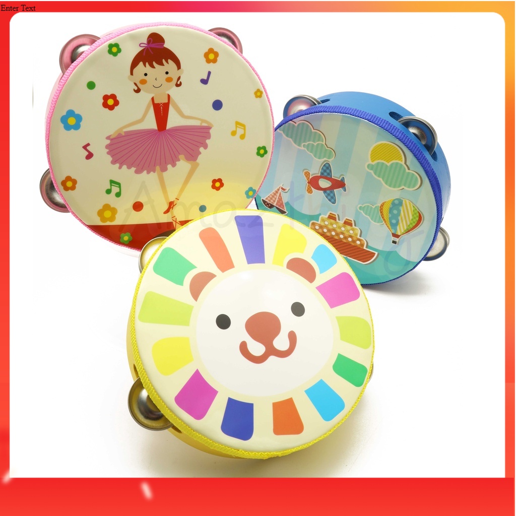 Amazthing 15cm Wooden Cartoon Tambourine or Rebana Percussion ...