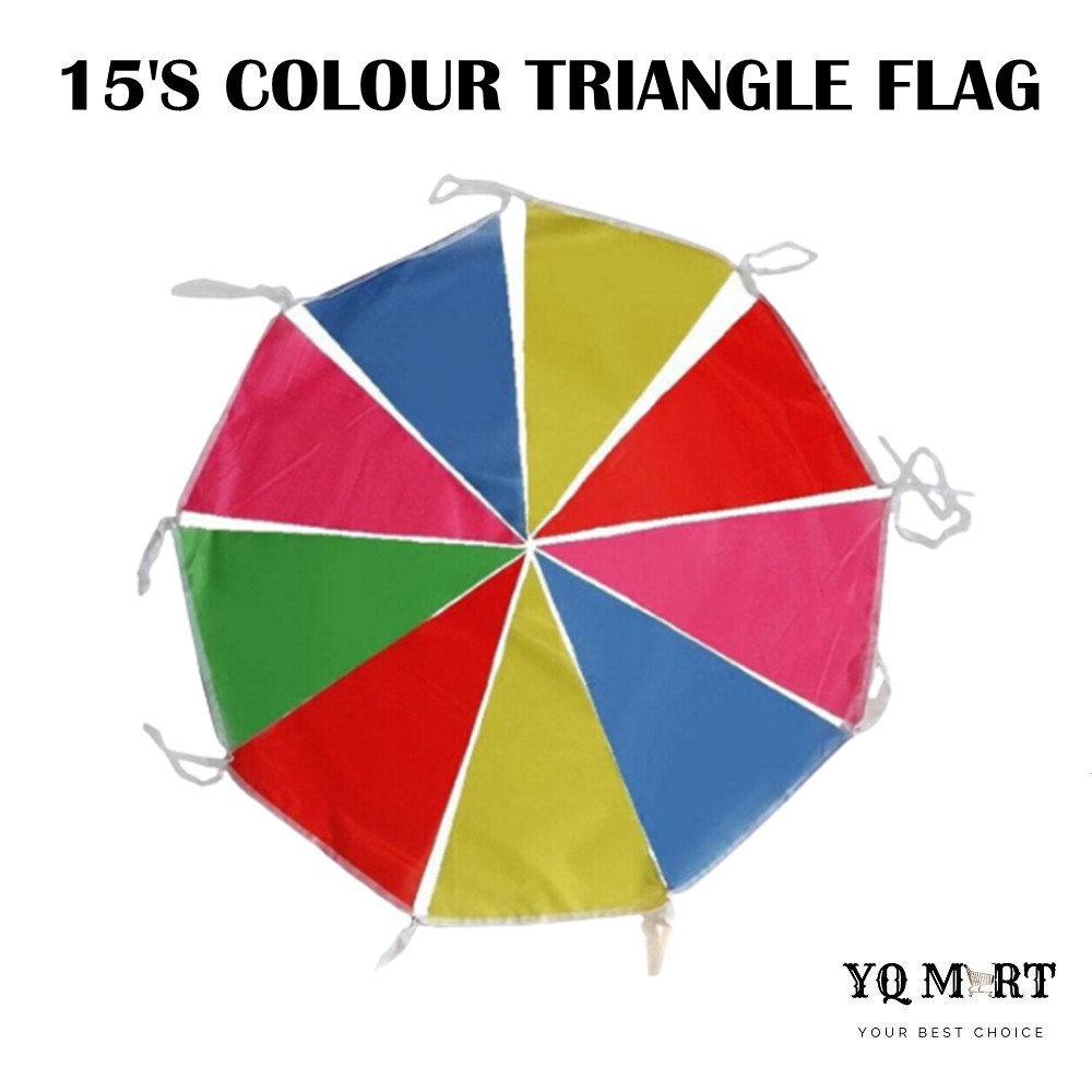 15'S Colourful Triangle Flag/Event Flag/Bendera Segitiga Berwarna-warna ...