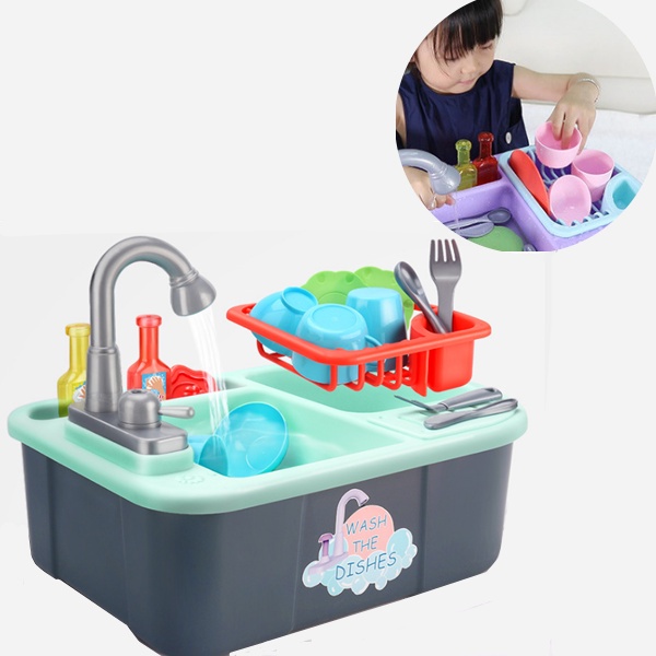 BL-202 Kids Simulation Kitchen Sink Dish Wash Toy Permainan Masak Early ...