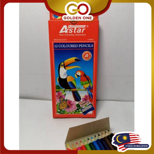 Astar Colour Pencils 12 Long (CP4012) | Shopee Malaysia