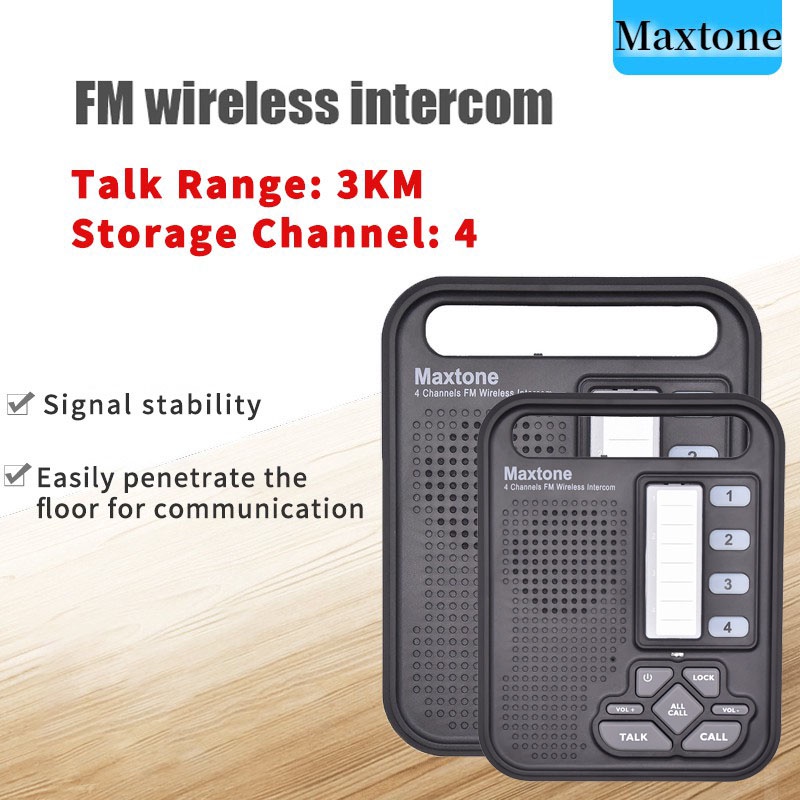 Ready stock,Wireless Intercom System 4 Channel 3K Meters Range No ...