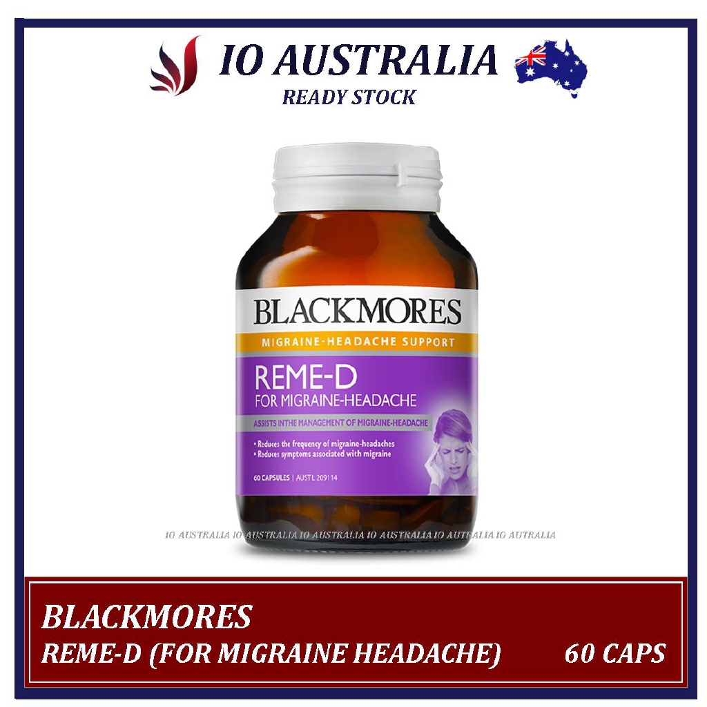 Blackmores REME-D Migraine Headache 60 Capsules (EXP Oct 2020) | Shopee ...