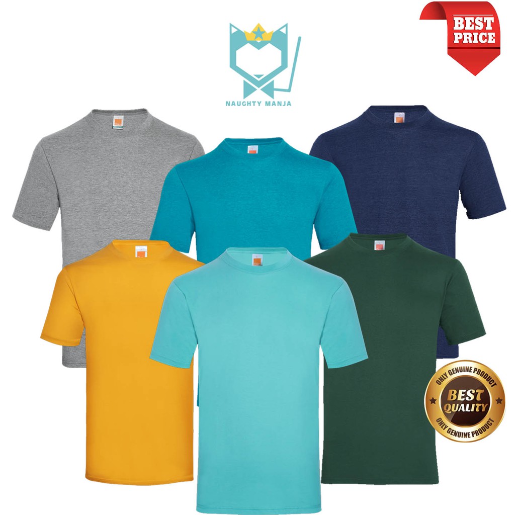 Basic T-shirt Men & Women Unisex cotton Tee Shirt SPORT Plain T-Shirt ...