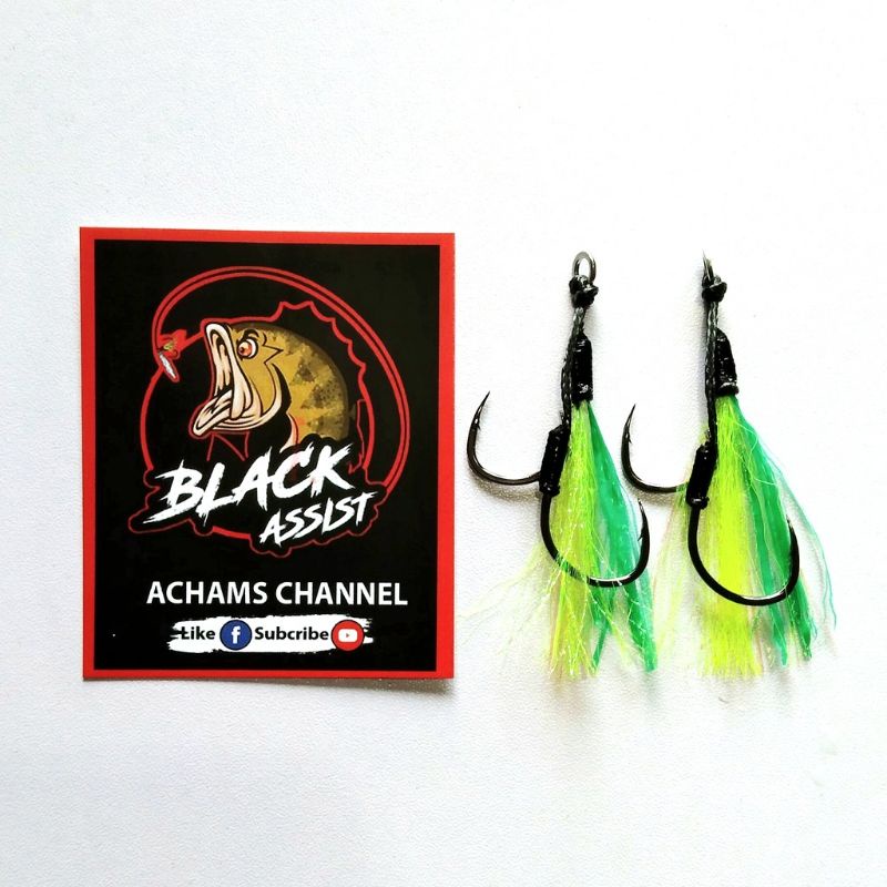ACHAMP BLACK ASSIST JIGGING HOOK BLACK/SILVER PIKE VLUQ | Shopee Malaysia