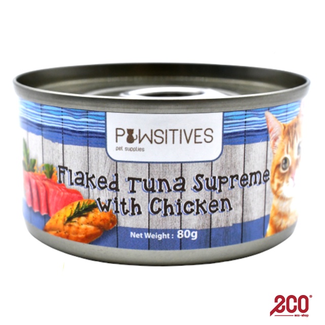 Pawsitives Cat Wet Food Flaked Tuna Supreme with Chicken (80g) | Shopee ...