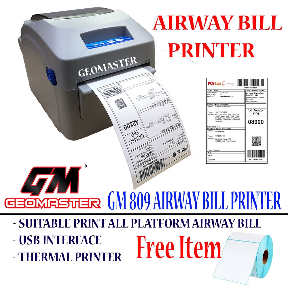 KL STOK A6 Label Thermal Printer Airway Bill Waybill Simple and Quick ...