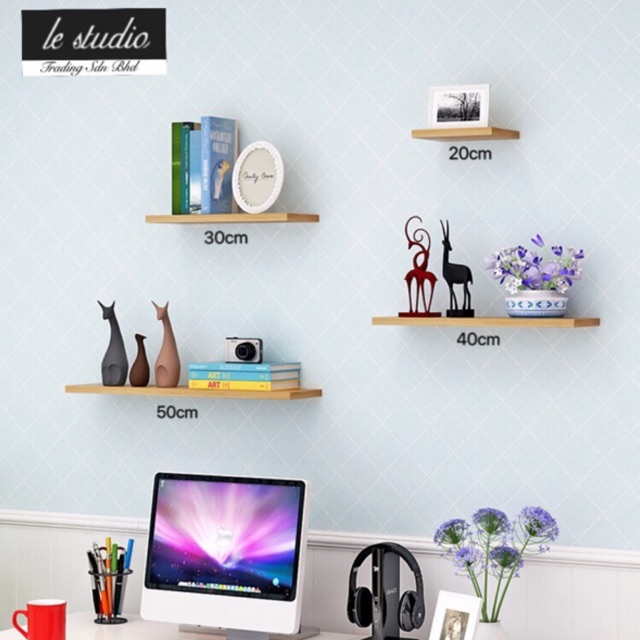 *READY STOCK* 4 in 1 Floating Shelves [20/30/40/50cm] | Shopee Malaysia