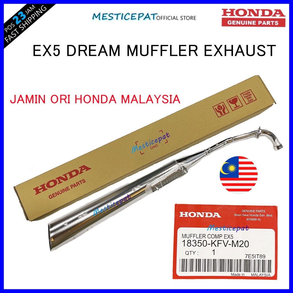 HONDA EX5 DREAM MUFFLER EKZOS EXHAUST PIPE ASSY 100% ORIGINAL HONDA EX5 ...