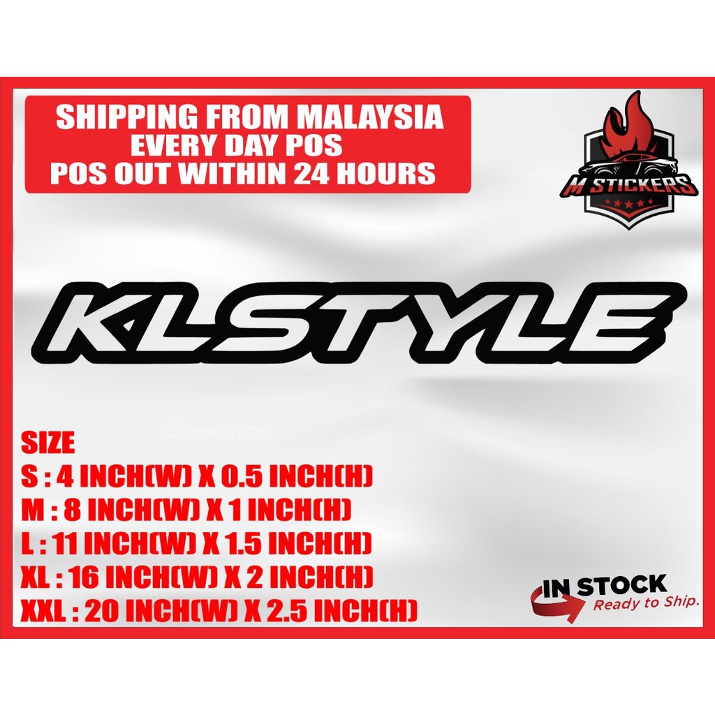 KL STYLE VINYL CAR STICKERS KERETA STICKER KLSTYLE | Shopee Malaysia