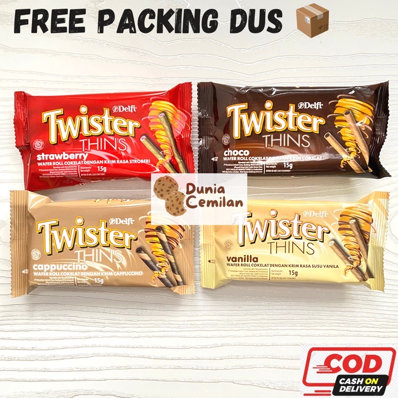 Twister Thins 20gr - Wafer Roll Mini Chocolate Various Flavors | Shopee ...
