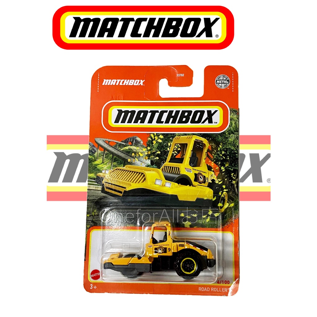Matchbox ROAD ROLLER Yellow 1/64 Diecast Car [7cm x 2.5cm x 2cm ...
