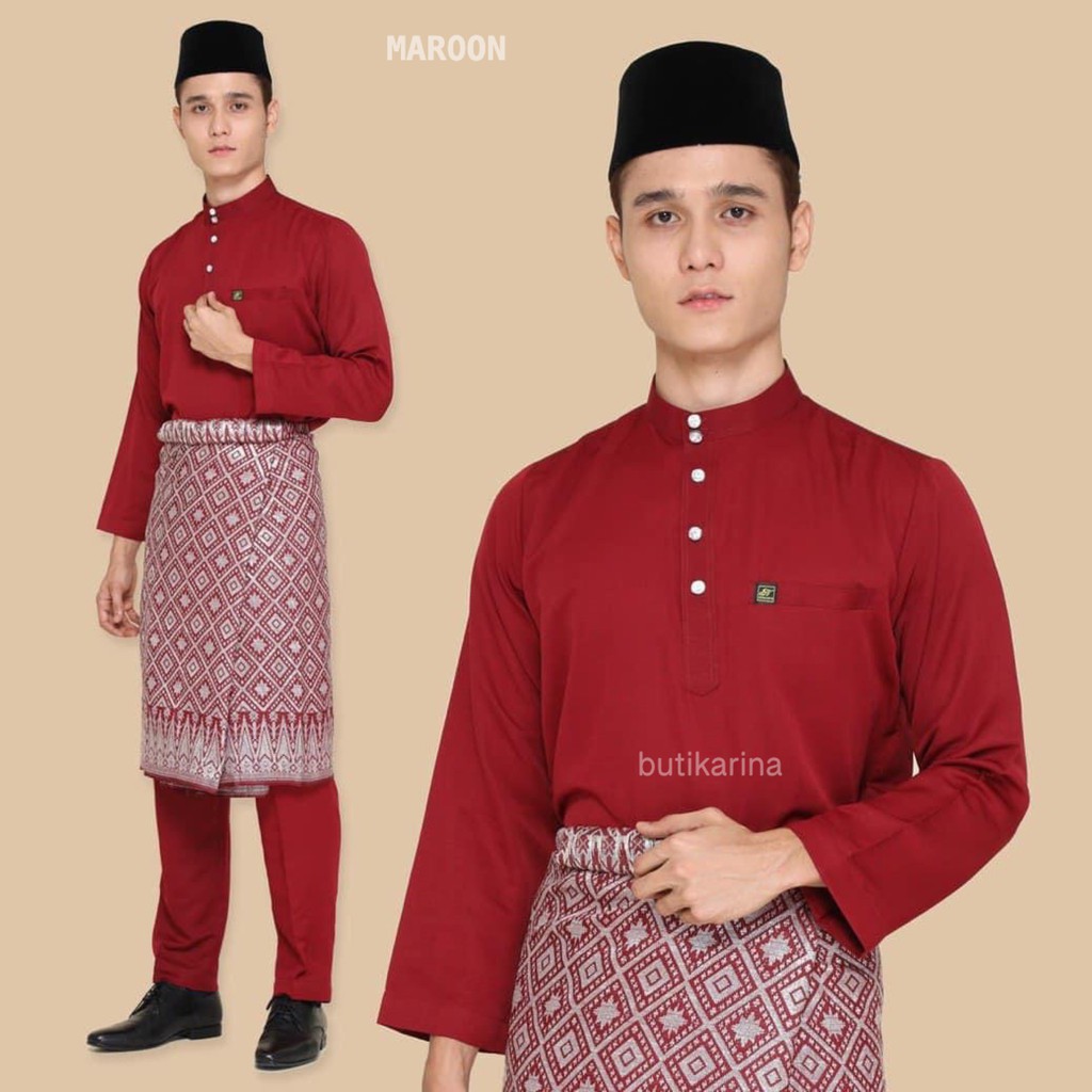 BAJU MELAYU AYAH ANAK WARNA MAROON SET SEDONDON RAYA | Shopee Malaysia