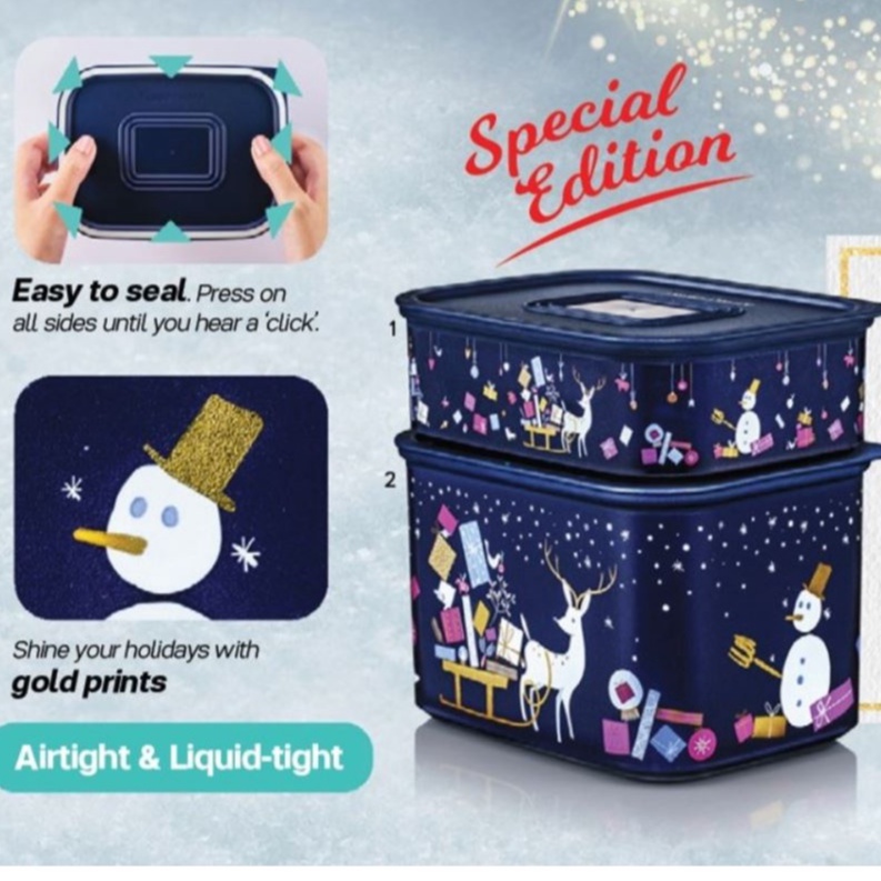 Tupperware Winter Fantasy Set (2 pcs) Size 500ml + 1.3L / Limited ...