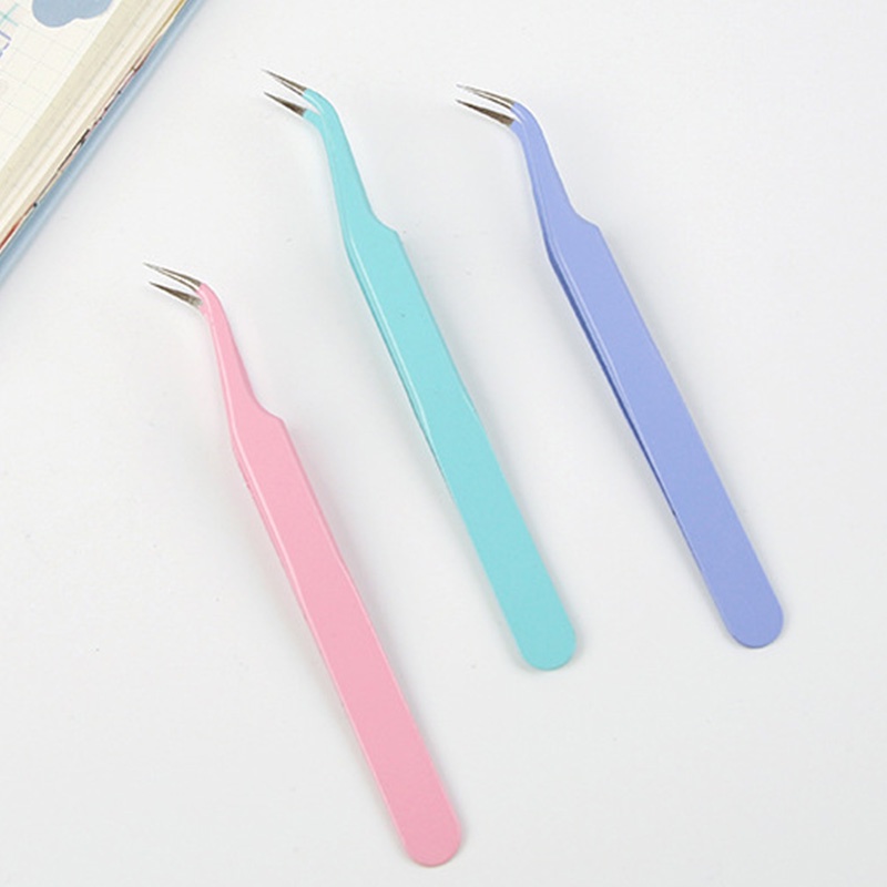 Macaron Color Elbow Tweezers Student DIY Simple Stainless Steel ...