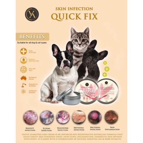 Velvet Alabaster pet CURE cream for Fungus, wound, Psoriasis, Ringworm ...