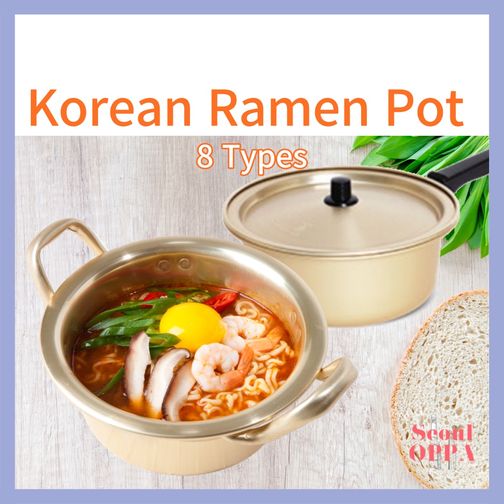 Korean Nickel Silver Ramen Pot for Noodles 14cm, 16cm, 18cm, 20cm with ...