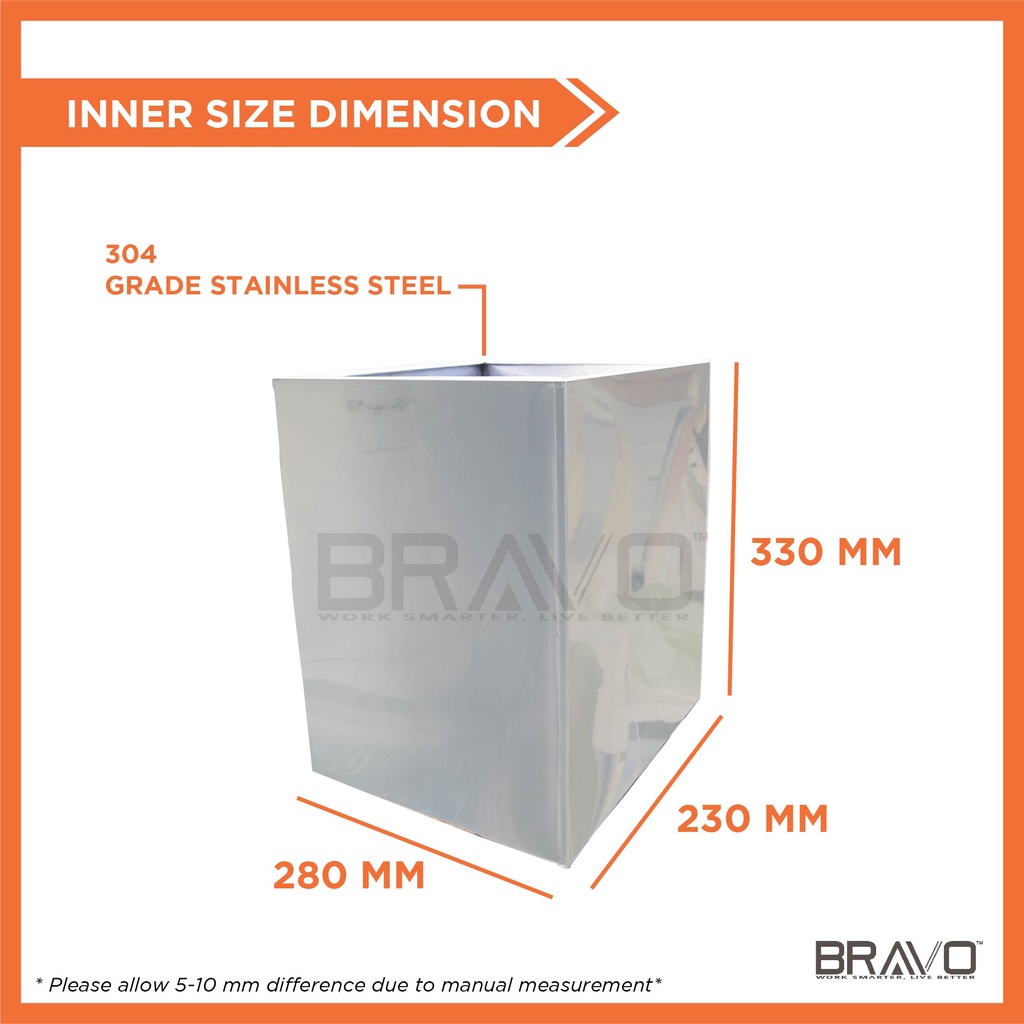 Tong Aiskrim Murah Empat Segi Ice Cream Container Square Stainless ...