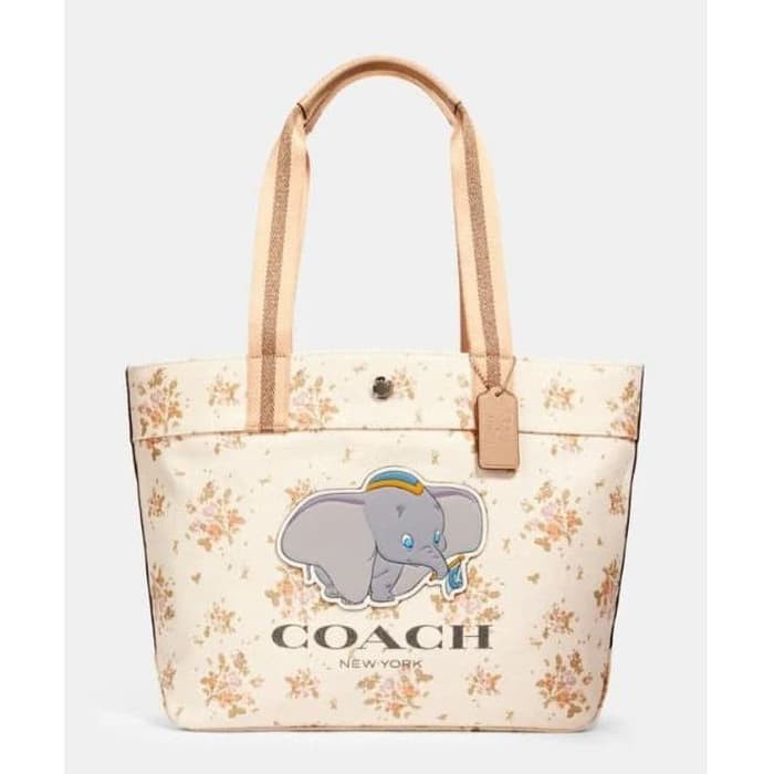 Disney X Coach Tote With Rose Bouquet Print And Dumbo 91119 [GUARANTEE ...