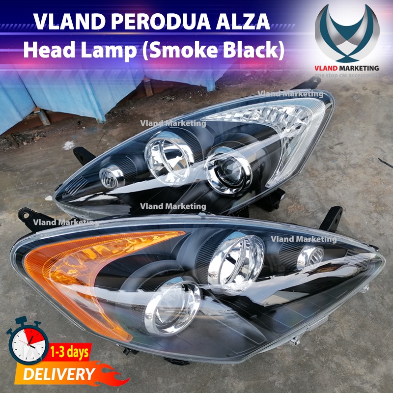 Vland Perodua Alza Head Lamp Headlight Smoke Black 2010 - 2021 Alza ...