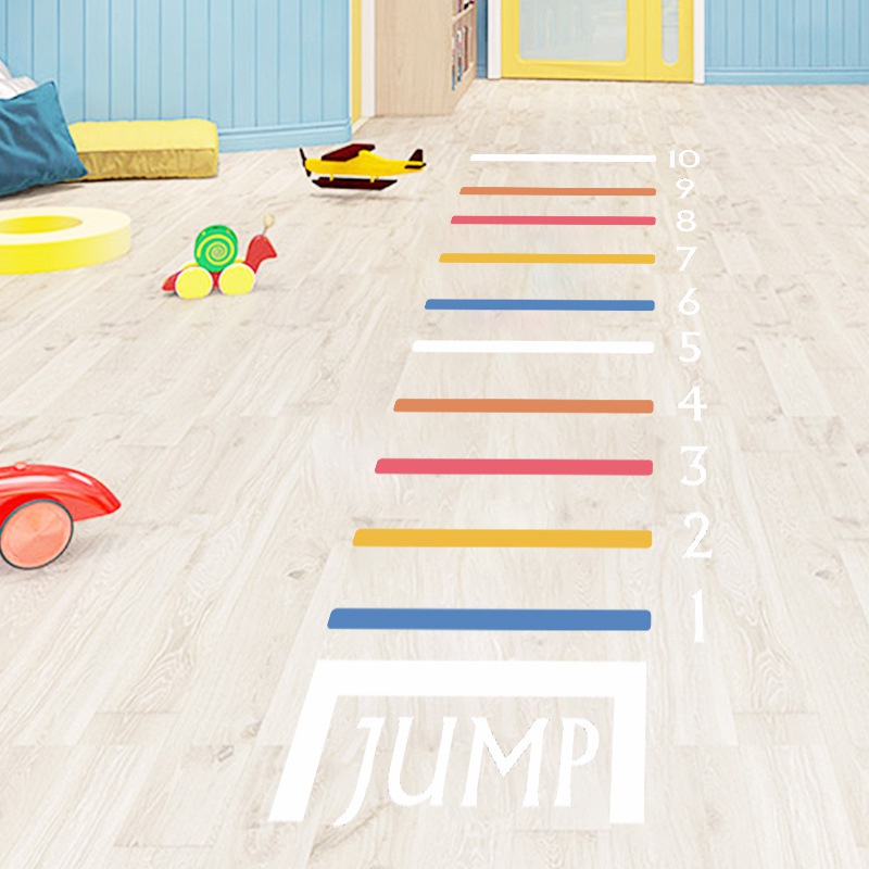 Cartoon Long Jump Exercise Numbers Floor Sticker Children's Bedroom ...