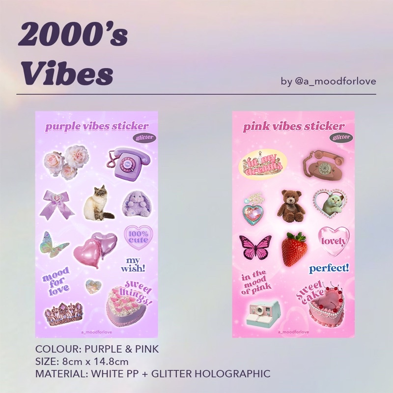 2000s Vibes Sticker Glitter Sheet | Shopee Malaysia