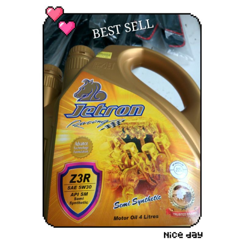 Z3R SN/CF 5W30 JETRON SEMI SYNTHETIC CAR ENGINE OIL 4L. | Shopee Malaysia