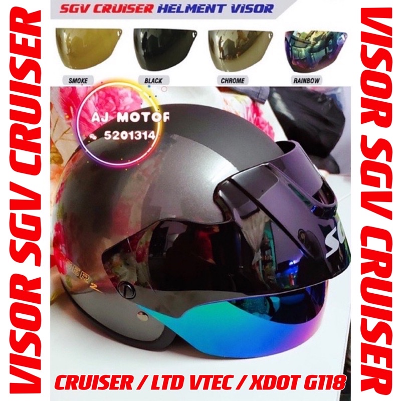 VISOR HELMET SGV RIDER CRUISER 2 / KH CRUISER / LTD VTEC KIDS XDOT G118 ...