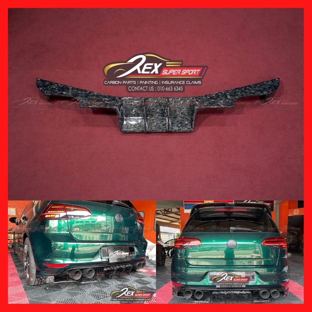 VW Volkswagen Golf Mk7 R Rear Diffuser Super Sport Belakang Lip Skirt ...