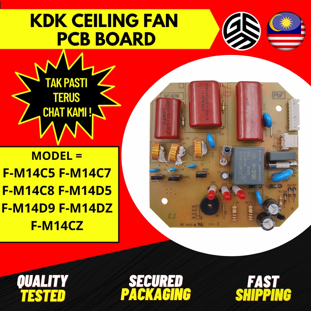 KDK / PANASONIC Ceiling Fan PCB Board / PCB Kipas KDK F-M14C5 F-M14C7 F ...