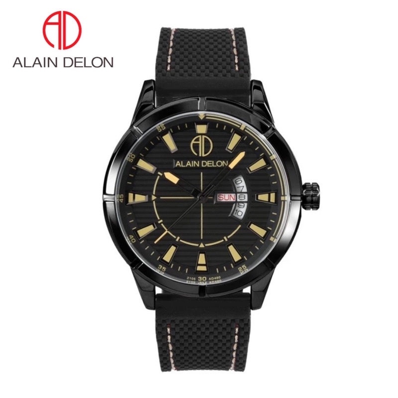 Alain Delon Leather Watch 💯 (Ori) AD460-1732 Black Colour strap / Alain ...