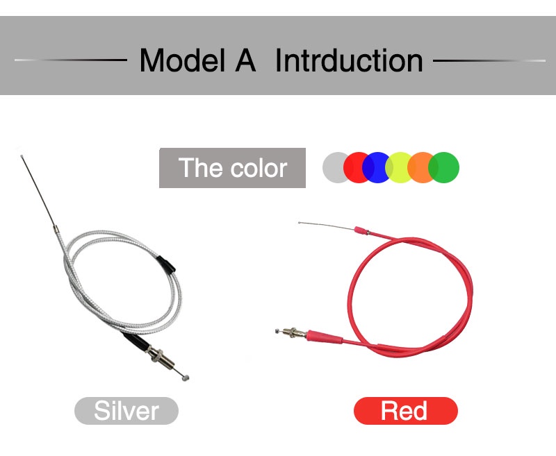[6 Colors To Choose] Motorcycle Universal 110 cm Throttle Cable Custom ...