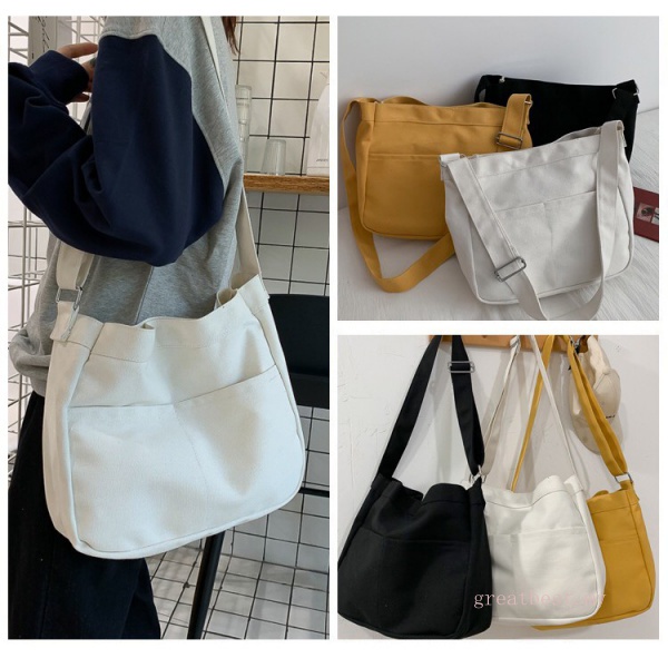 Large Capacity Crossbody Bag Fashion Canvas Bag Korean Style Shoulder ...