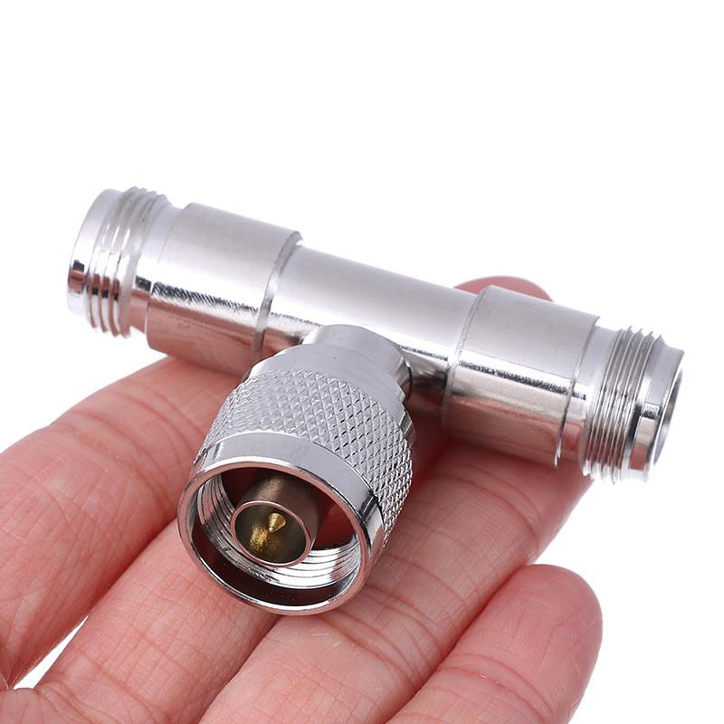 N-type male to dual 2 n-type female t shaped rf antenna adapter ...