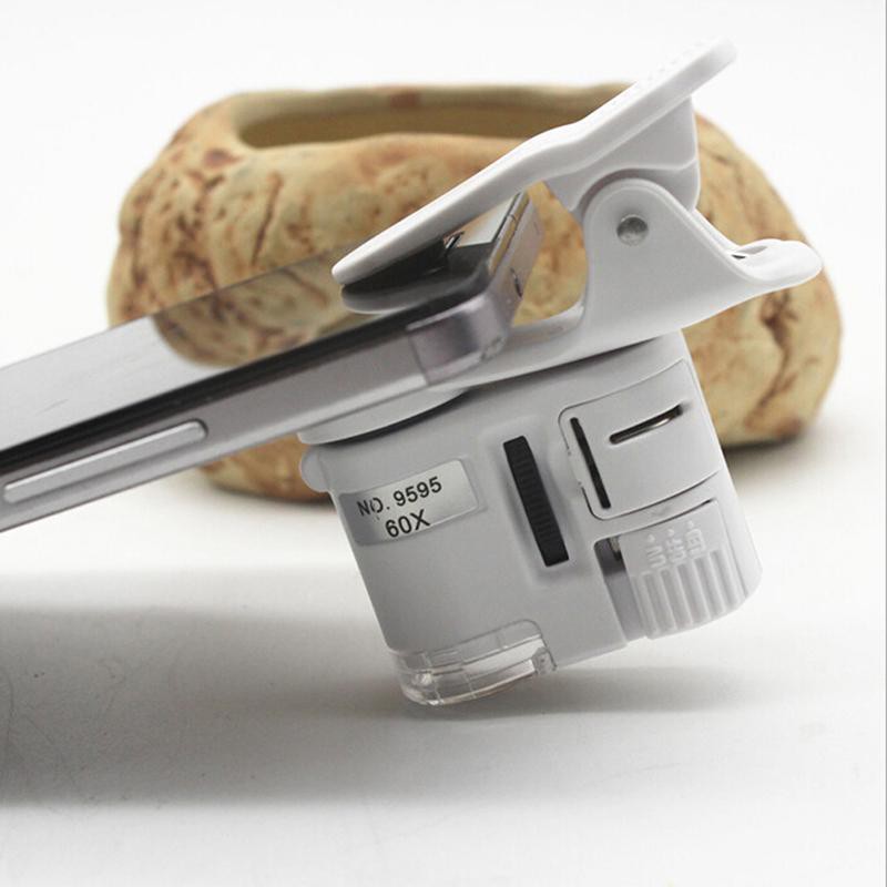 1Pc 60X mobile phone microscope macro lens zoom micro camera clip with ...