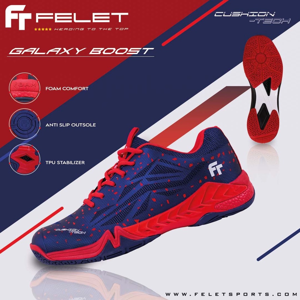Felet Galaxy Boost Badminton Shoes Kasut Badminton 100% Ori By FLEET ...