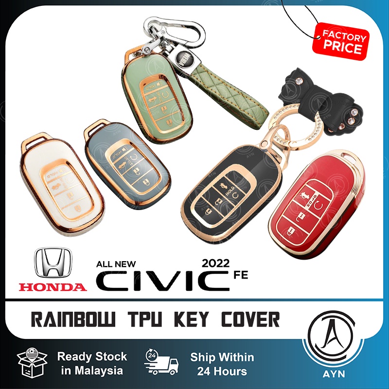 Honda CIVIC FE 1.5E 1.5V 1.5 RS HRV 2022 - 2024 Chrome TPU Car Key ...