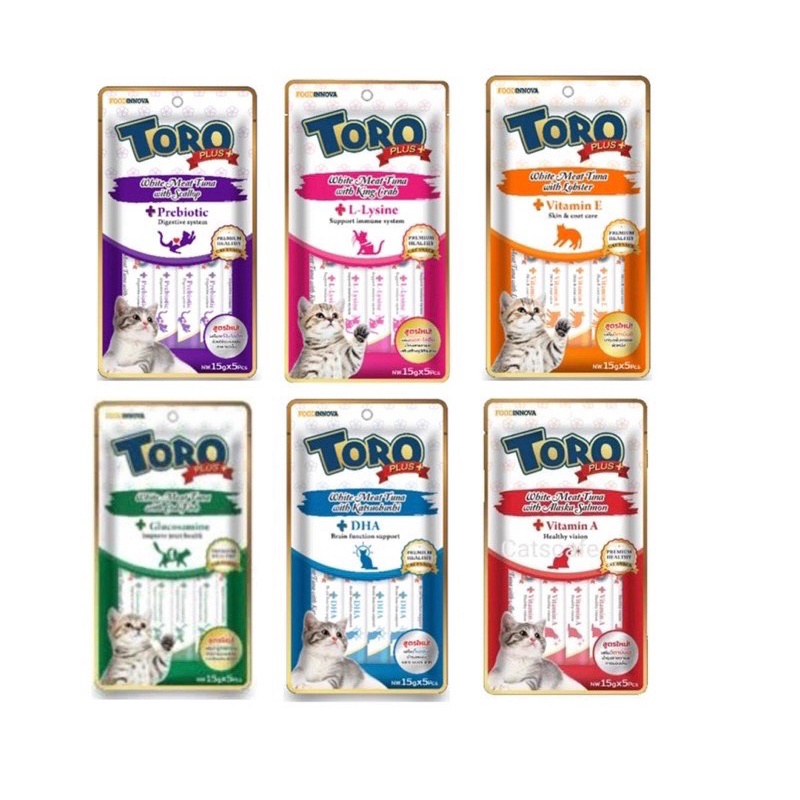 [toro plus Pack 5 Sachets] Lick toro Cat Snacks 5 Tubes 15 G Each ...