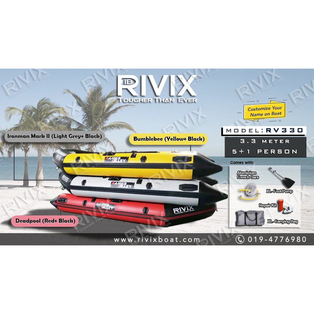 RIVIX RV Ranger Valley Thick HighQuality Pro Fishing Inflatable Boat ...