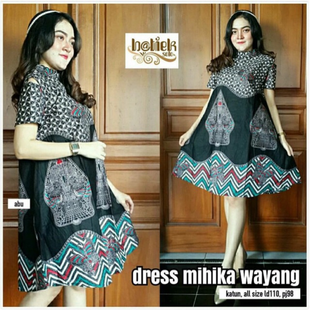 Mihika WAYANG JUMBO Dress/Muslim Women's Office Party Batik Dress/Work ...