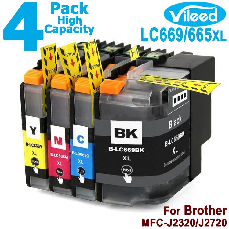 Vileed 4 Pack LC669XL LC665XL Lc669xl Ink Cartridge Compatible For ...