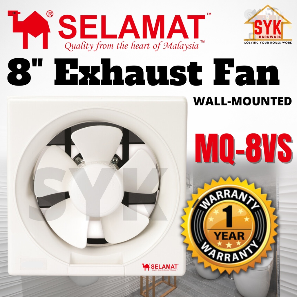 SYK SELAMAT MQ-8VS 8" (200mm) Wall-Mounted Exhaust Fan Ventilation Fan ...